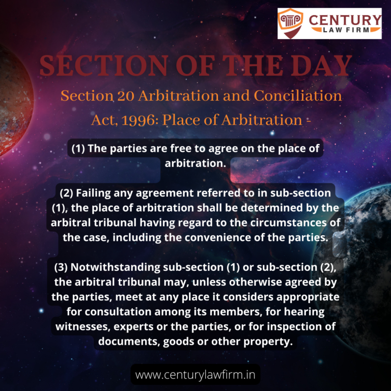 Section 20 Arbitration and Conciliation Act, 1996 |Century Law Firm